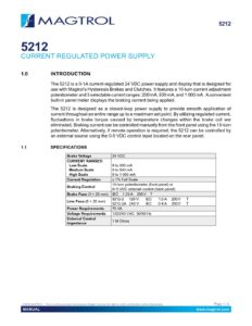 Magtrol (India) 5212manual